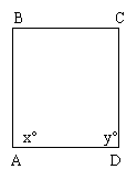 Is quadrilateral ABCD a square? (1) AB = BC = CD = DA (2) x + y = 180